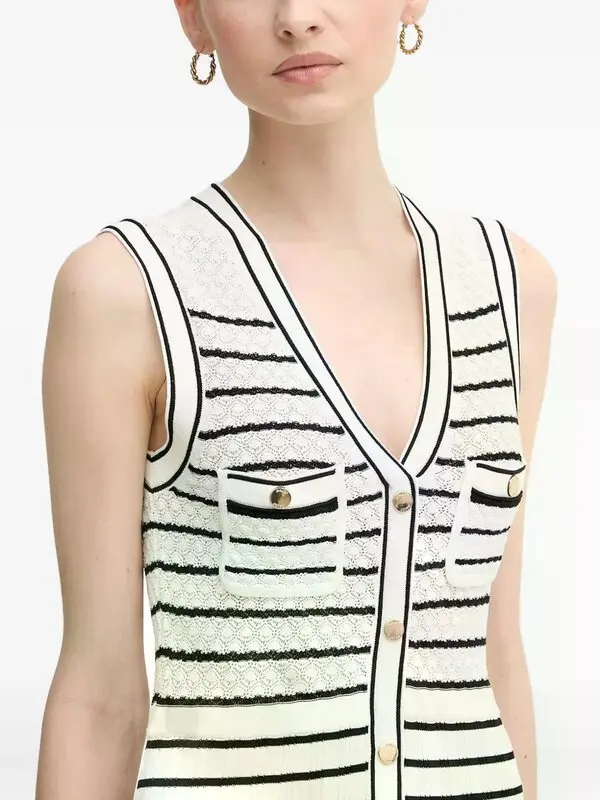 GAUDI Striped Button Midi Dress