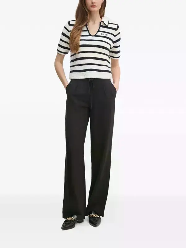 OUI Striped Knitwear With Crochet Trim