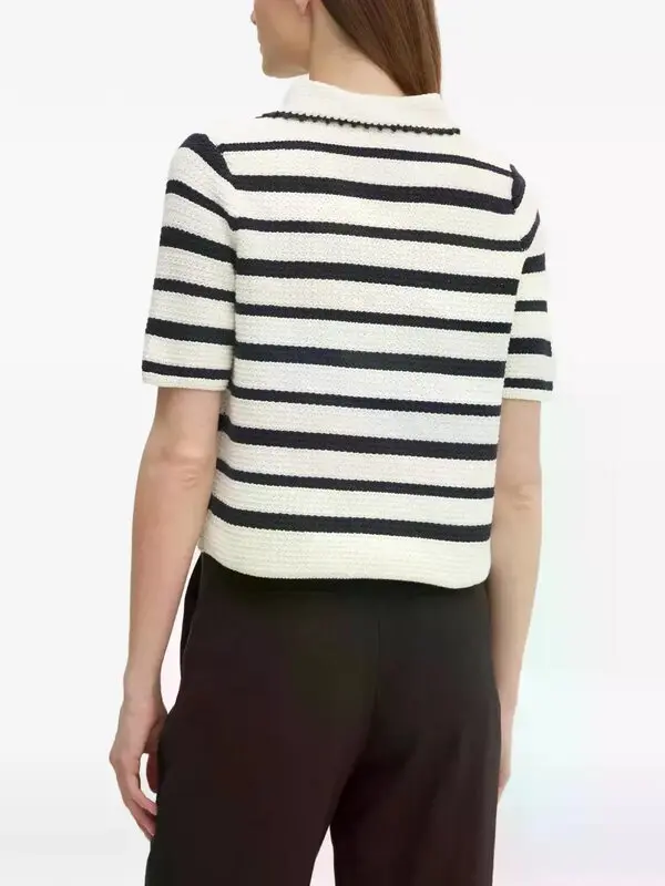 OUI Striped Knitwear With Crochet Trim