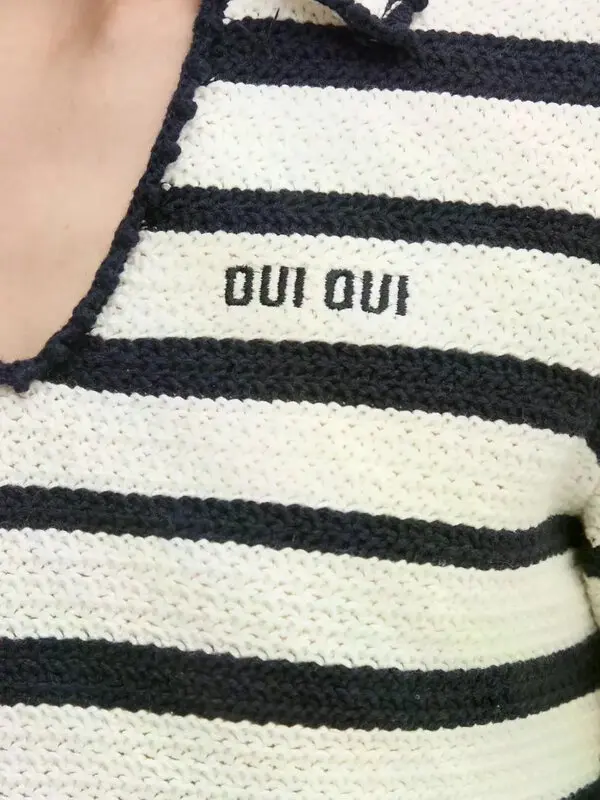 OUI Striped Knitwear With Crochet Trim