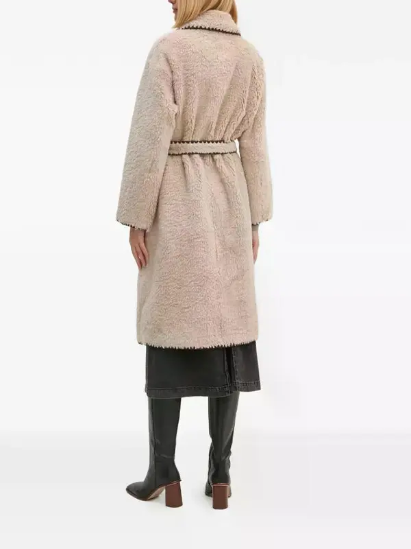 OUI Belted Scalloped Trim Coat