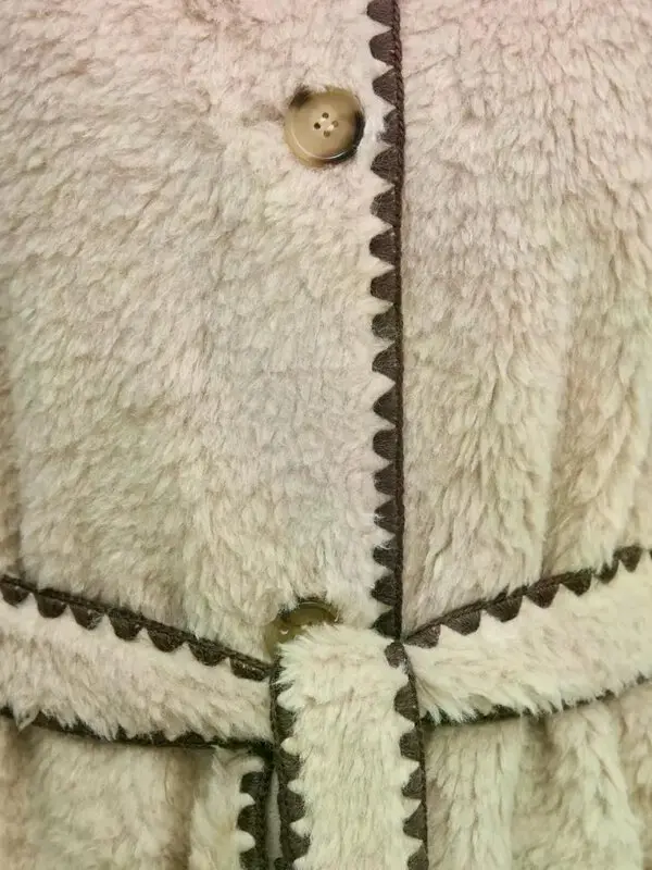 OUI Belted Scalloped Trim Coat
