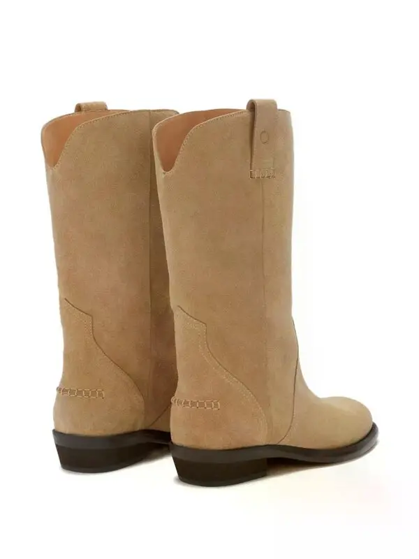 ODISSI Suede Cowboy Boots - Neutrals