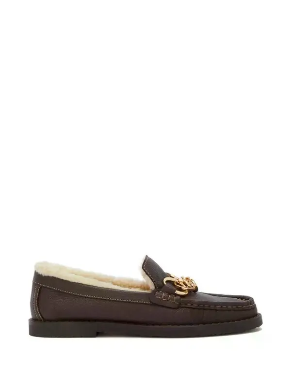 ODISSI Grainy Chain Loafers - Brown