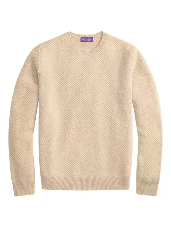 Ralph Lauren Purple Label Herringbone Cashmere Sweater