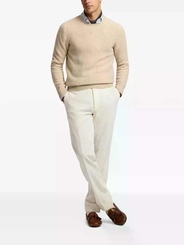 Ralph Lauren Purple Label Herringbone Cashmere Sweater