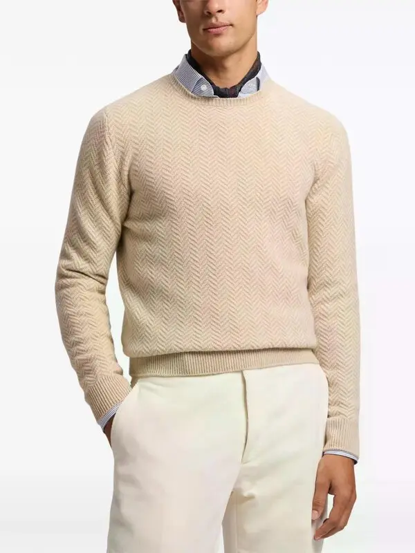 Ralph Lauren Purple Label Herringbone Cashmere Sweater