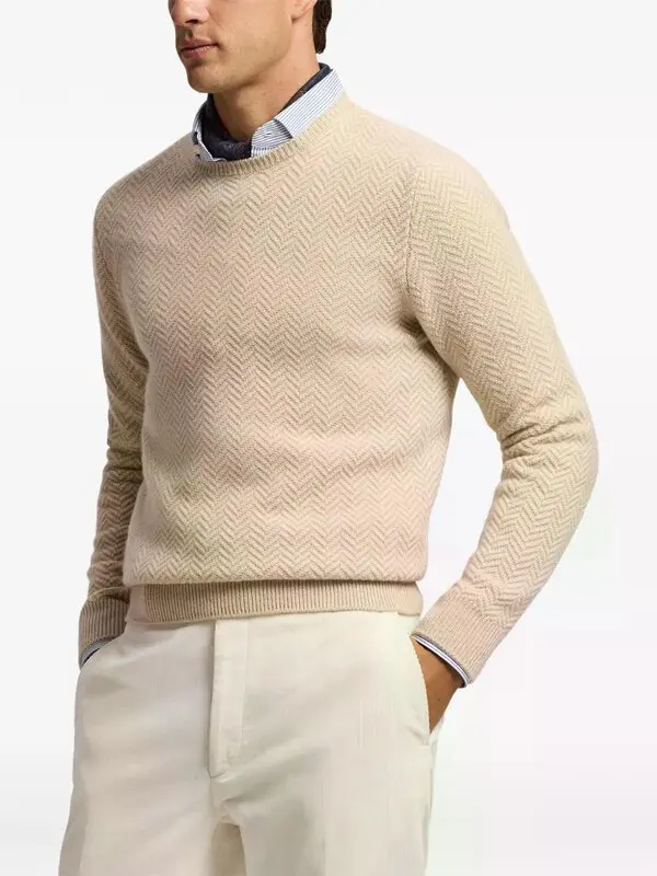 Ralph Lauren Purple Label Herringbone Cashmere Sweater
