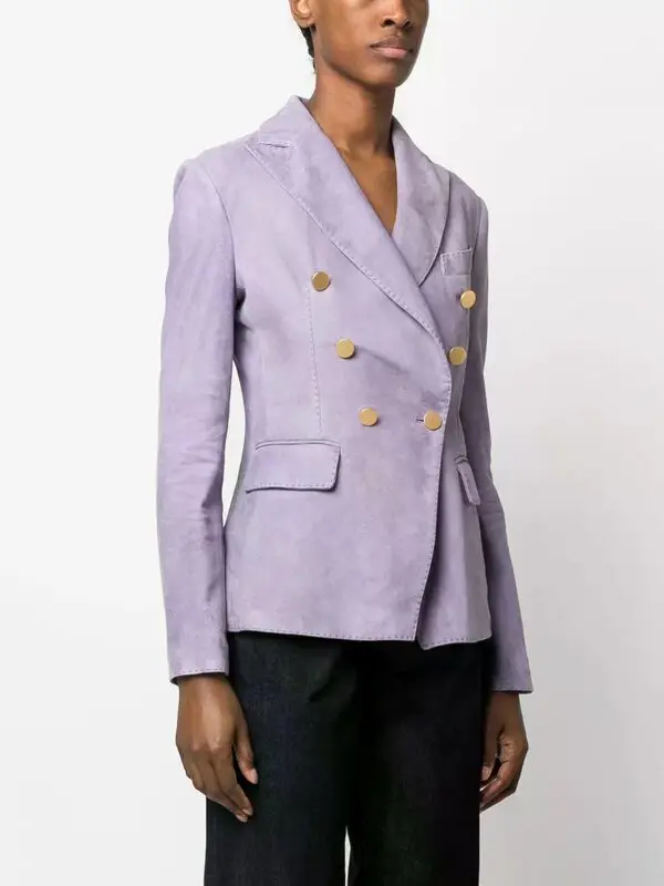 Tagliatore Double-breasted Suede Blazer