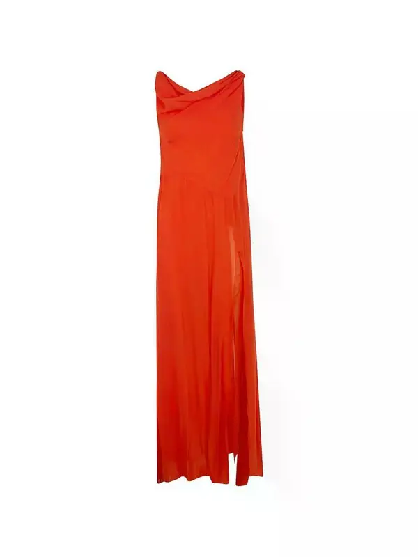 Blumarine Cowl-neck Slit Maxi Dress