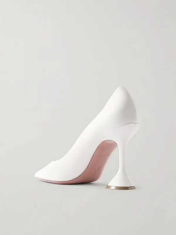 Amina Muaddi Ami Leather Pumps - White
