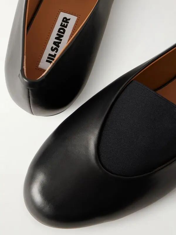 JIL SANDER Leather Ballet Flats - Black