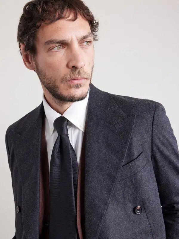 Charvet Silk-jacquard Necktie - Black