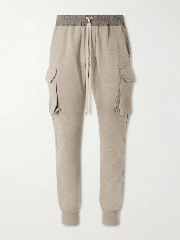 Rick Owens Mastodon Tapered Cotton-blend Jersey Sweatpants - Gray