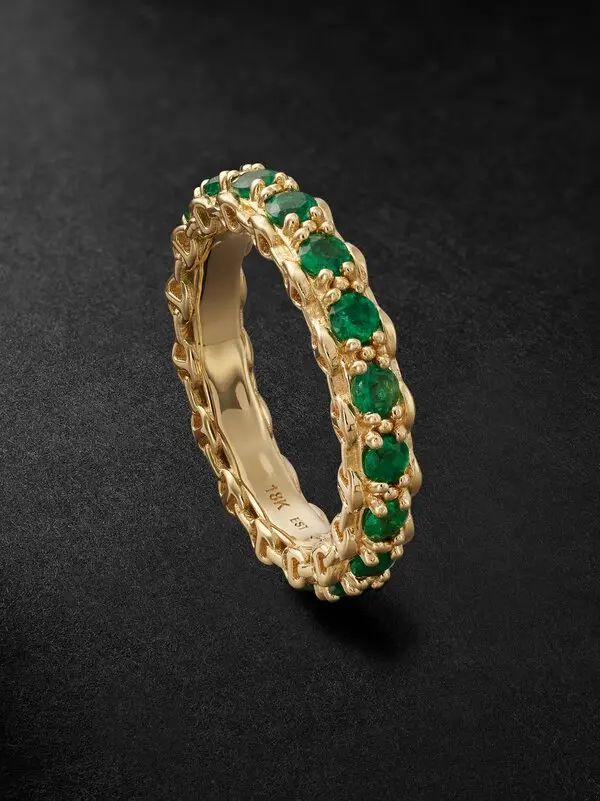 Hoorsenbuhs 18-karat Gold And Emerald Infinite Ring - Green