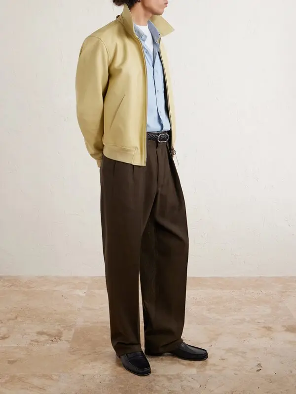 TOM FORD Leather Blouson Jacket - Yellow