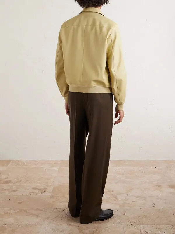 TOM FORD Leather Blouson Jacket - Yellow