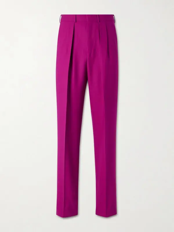 TOM FORD Wide-leg Wool-twill Pleated Suit Trousers