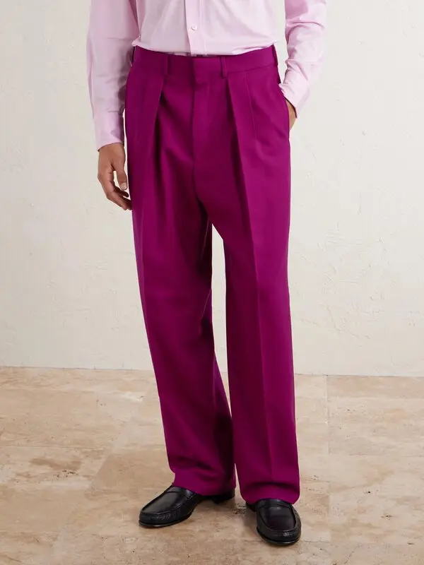 TOM FORD Wide-leg Wool-twill Pleated Suit Trousers