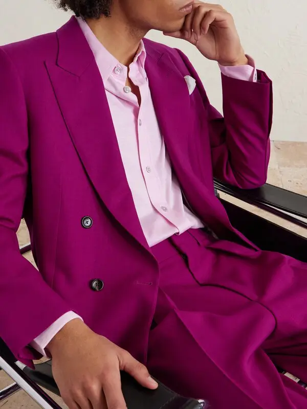 TOM FORD Wide-leg Wool-twill Pleated Suit Trousers