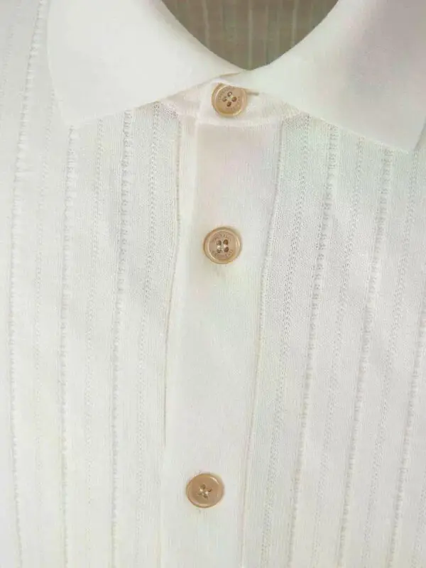 Brunello Cucinelli Ribbed Button Shirt - Neutrals