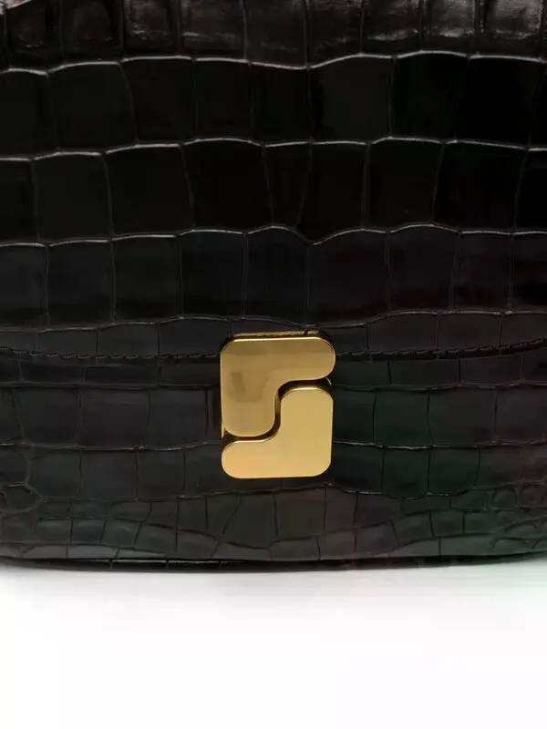 Soeur Embossed Leather Shoulder Bag