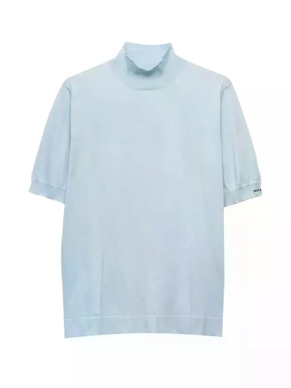 Prada Ribbed Turtleneck T-shirt - Blue
