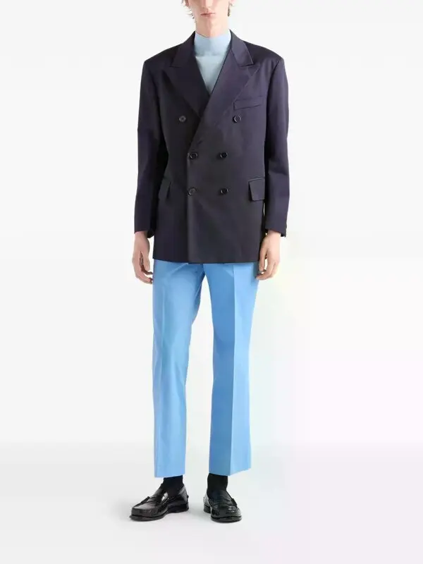 Prada Ribbed Turtleneck T-shirt - Blue