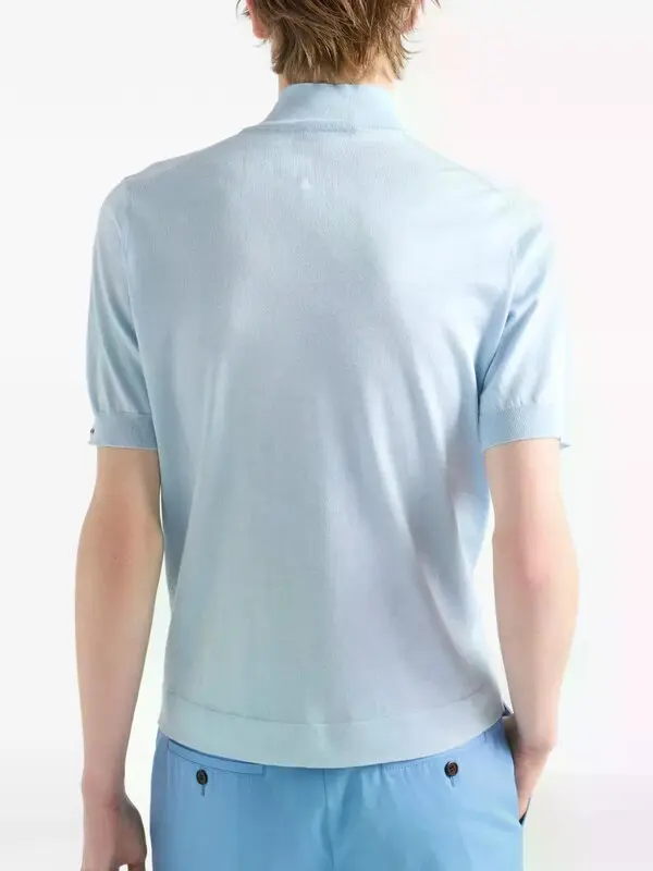 Prada Ribbed Turtleneck T-shirt - Blue