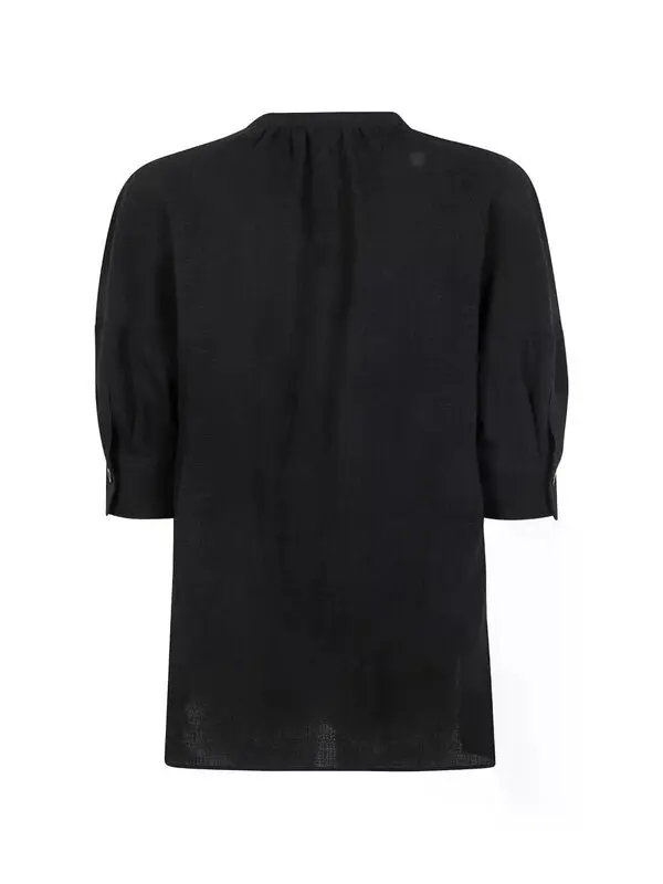 Mantū Tie-neck Shirt - Black