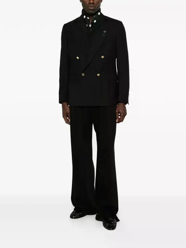 LARDINI Double-breasted Blazer - Black