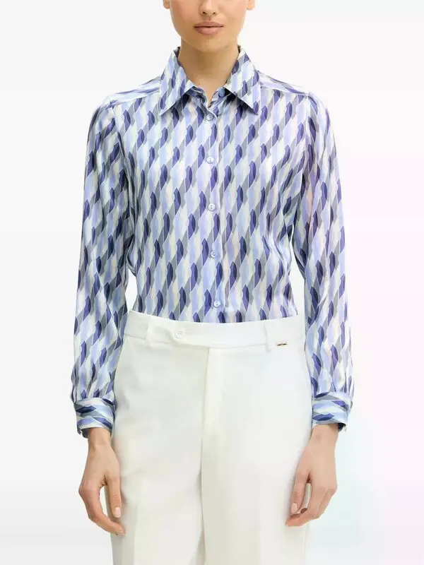 Luisa Spagnoli Belpasso Pure Silk Shirt - Blue