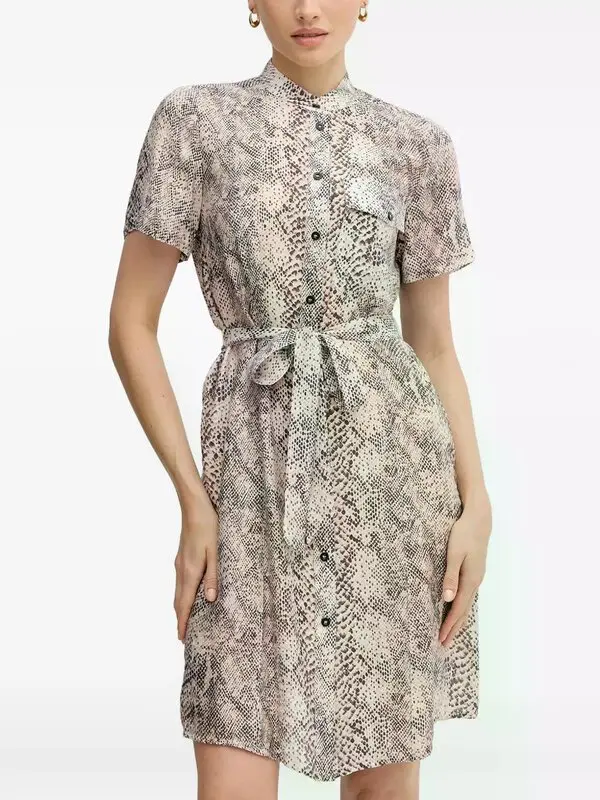 MARC AUREL Buttoned Belted Mini Dress