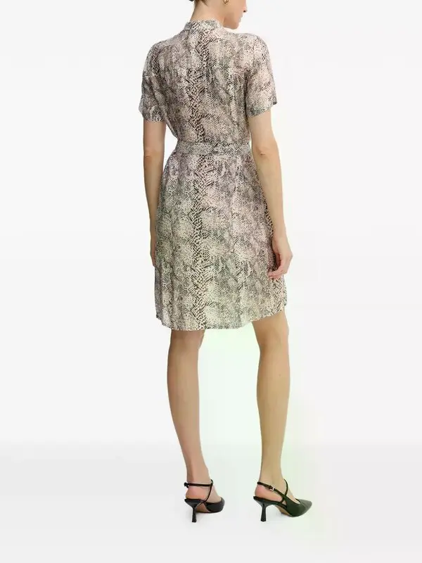 MARC AUREL Buttoned Belted Mini Dress
