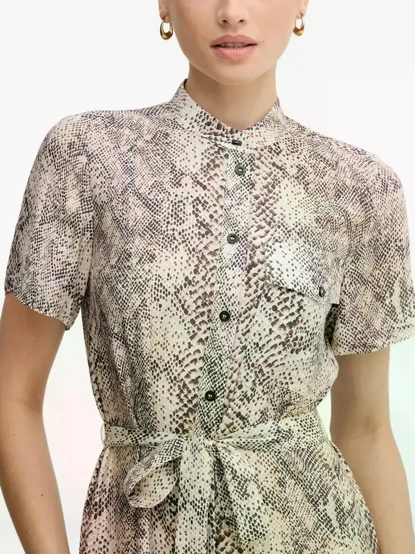 MARC AUREL Buttoned Belted Mini Dress