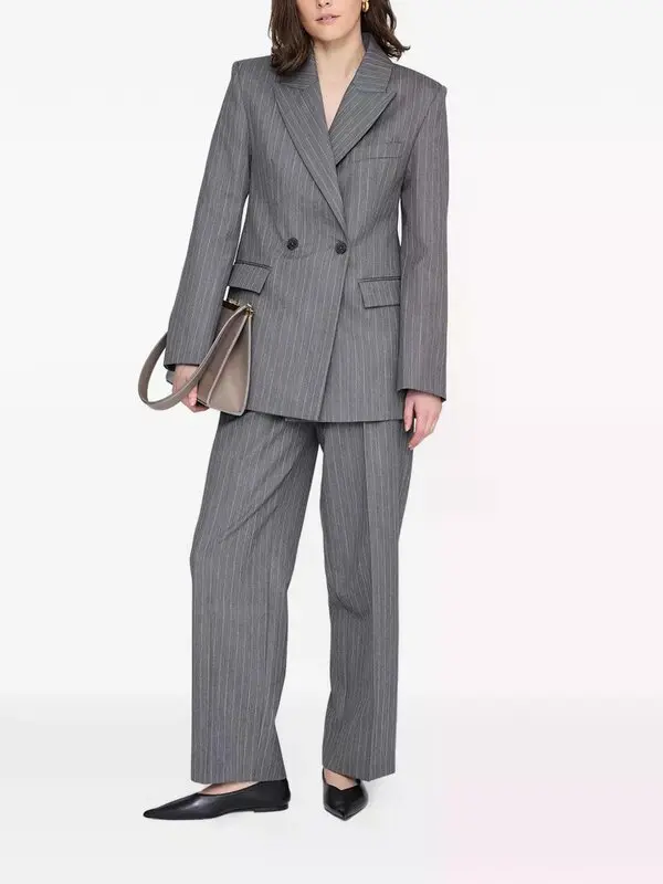 ANINE BING Pinstripe Trousers - Grey