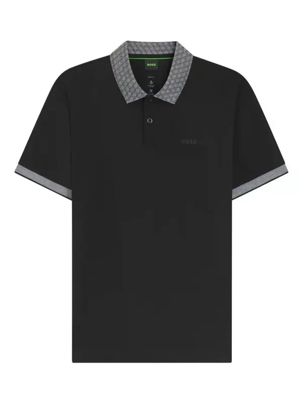BOSS Patterned-collar Polo Shirt