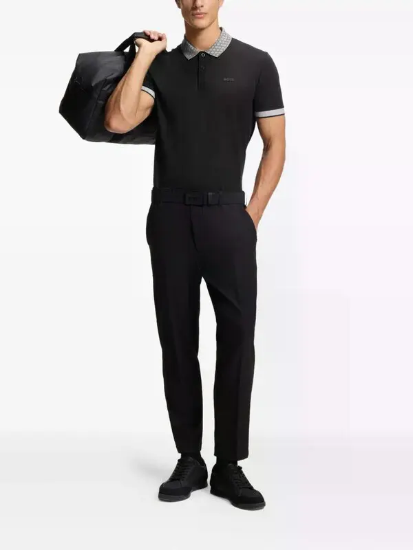BOSS Patterned-collar Polo Shirt