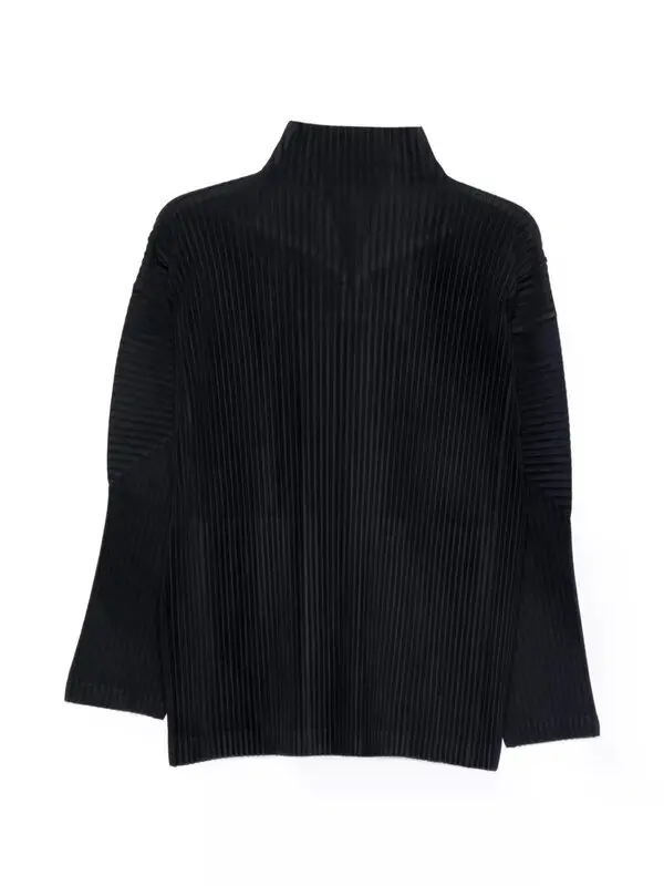 Issey Miyake Pleated Zip-up Jacket - Black