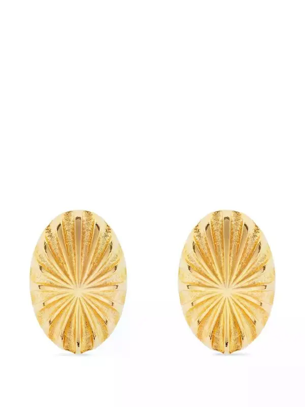 SUSAN CAPLAN Vintage Plated Oval Clip-on Earrings - Gold