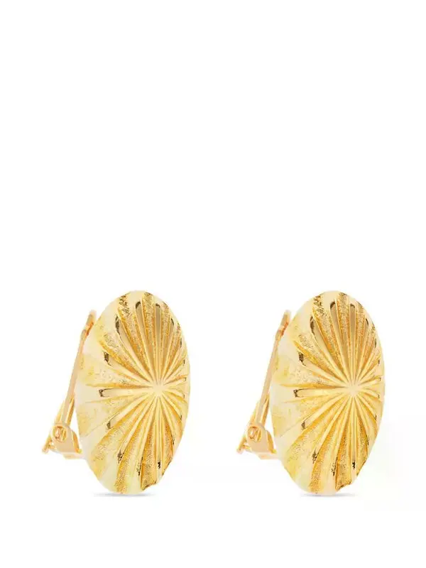 SUSAN CAPLAN Vintage Plated Oval Clip-on Earrings