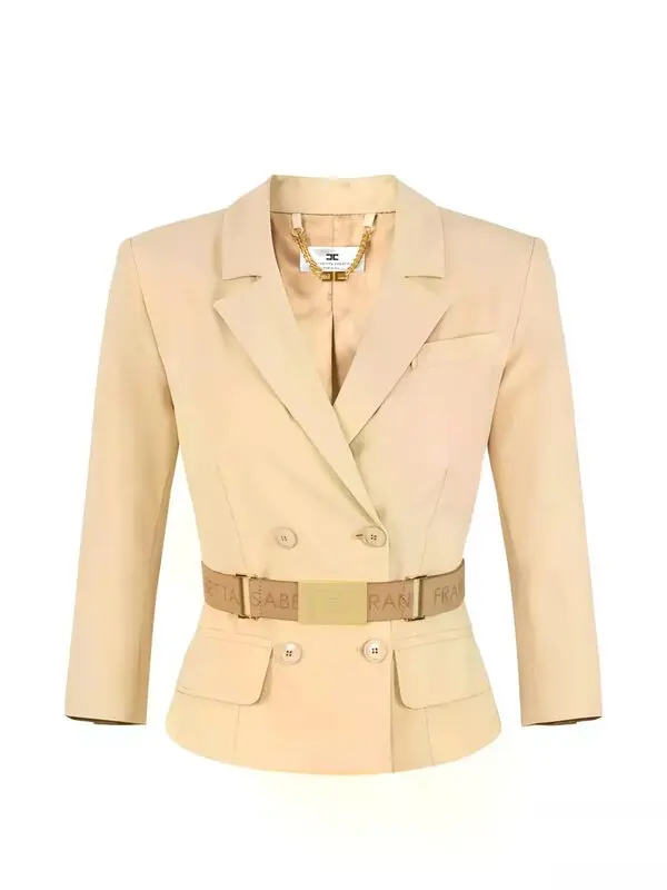 Elisabetta Franchi Belted Double-breasted Jacket - Neutrals