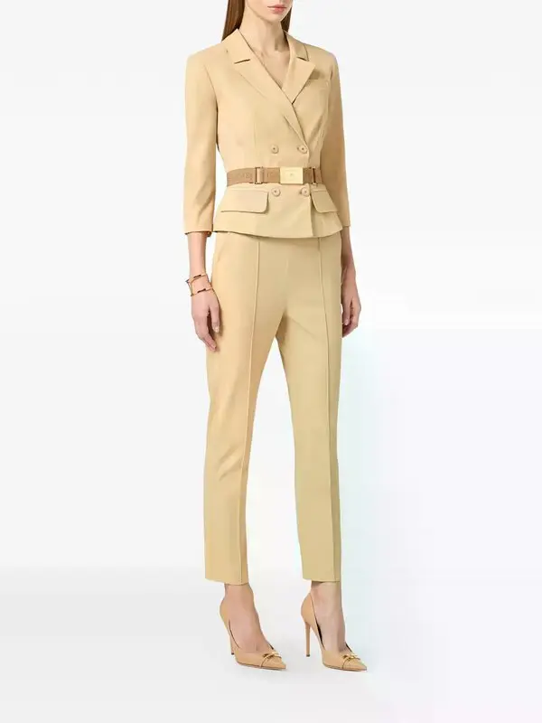 Elisabetta Franchi Belted Double-breasted Jacket - Neutrals