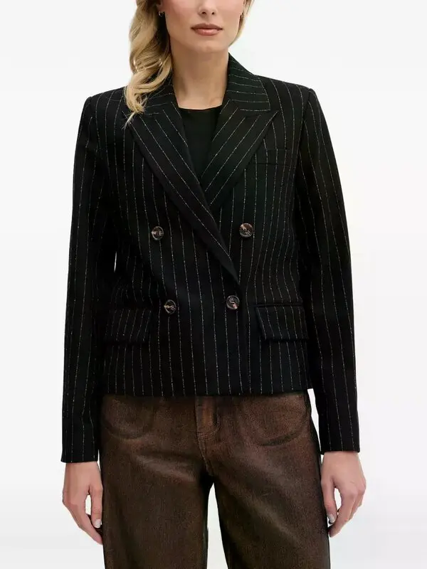 BENETTON Pinstripe Double-breasted Blazer