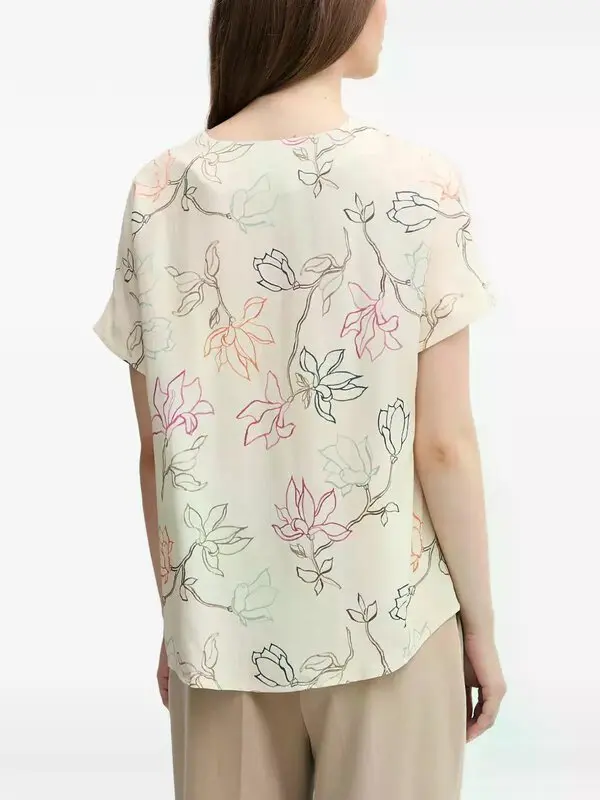 MOS MOSH Floral Print V-neck Blouse
