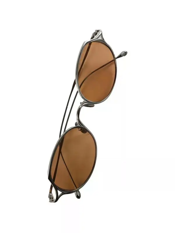 RIGARDS Polished Titanium Oval-frame Sunglasses