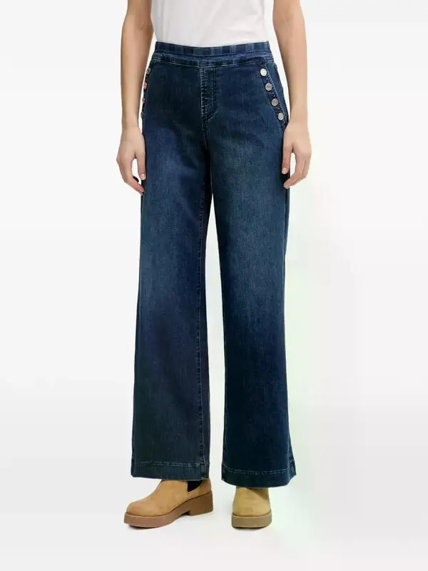 Joseph Ribkoff Button-detail Wide Leg Jeans