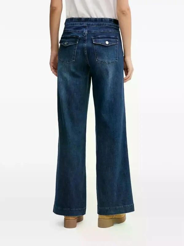 Joseph Ribkoff Button-detail Wide Leg Jeans