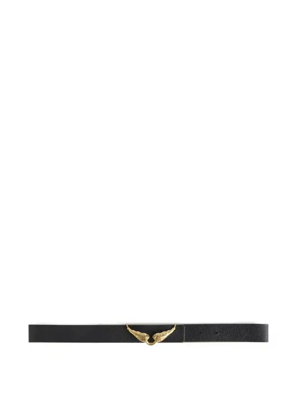 Zadig&Voltaire Rock Reversible Wings Leather Belt - Neutrals