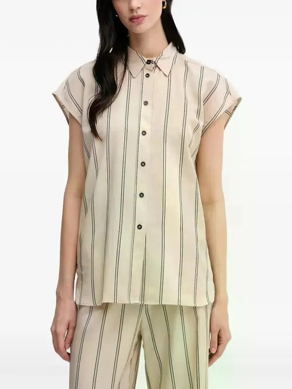 MARC AUREL Striped Buttoned Top